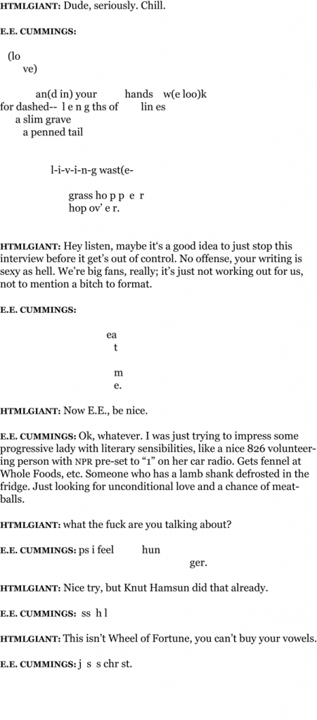 Interview with E.E. Cummings | HTMLGIANT