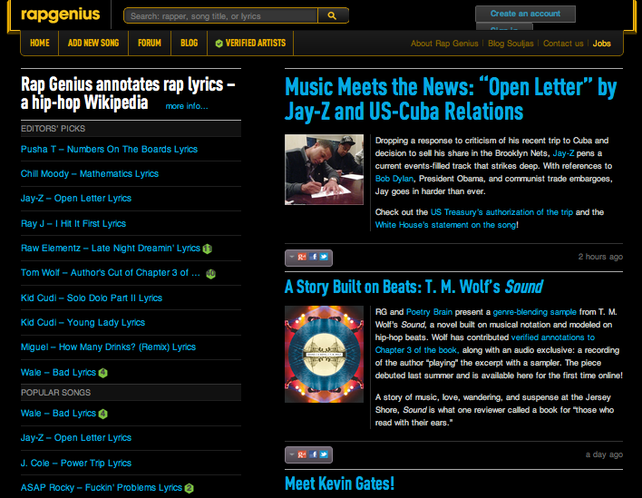 Rap Genius: A First Look | HTMLGIANT